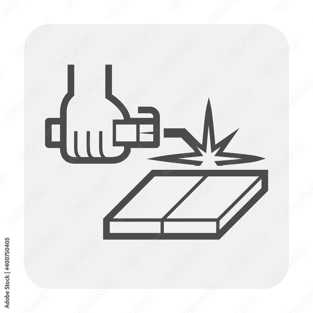 Welding workpiece icon. Consist of base or parent metal and weld metal ...