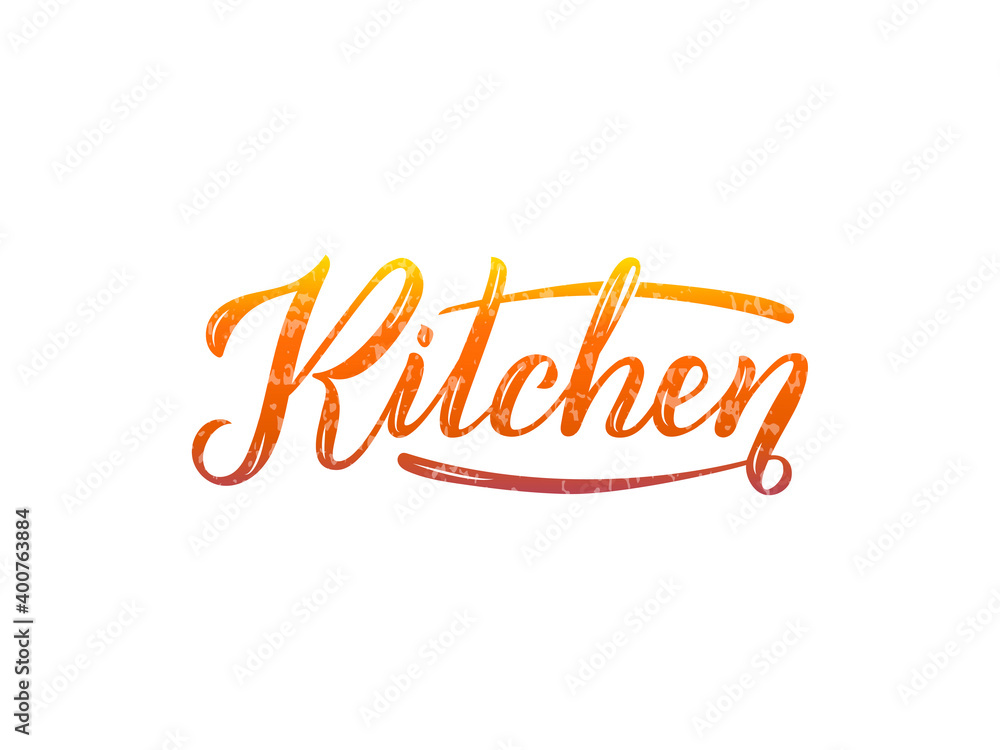 Vector illustration of kitchen lettering for banner, leaflet, poster ...