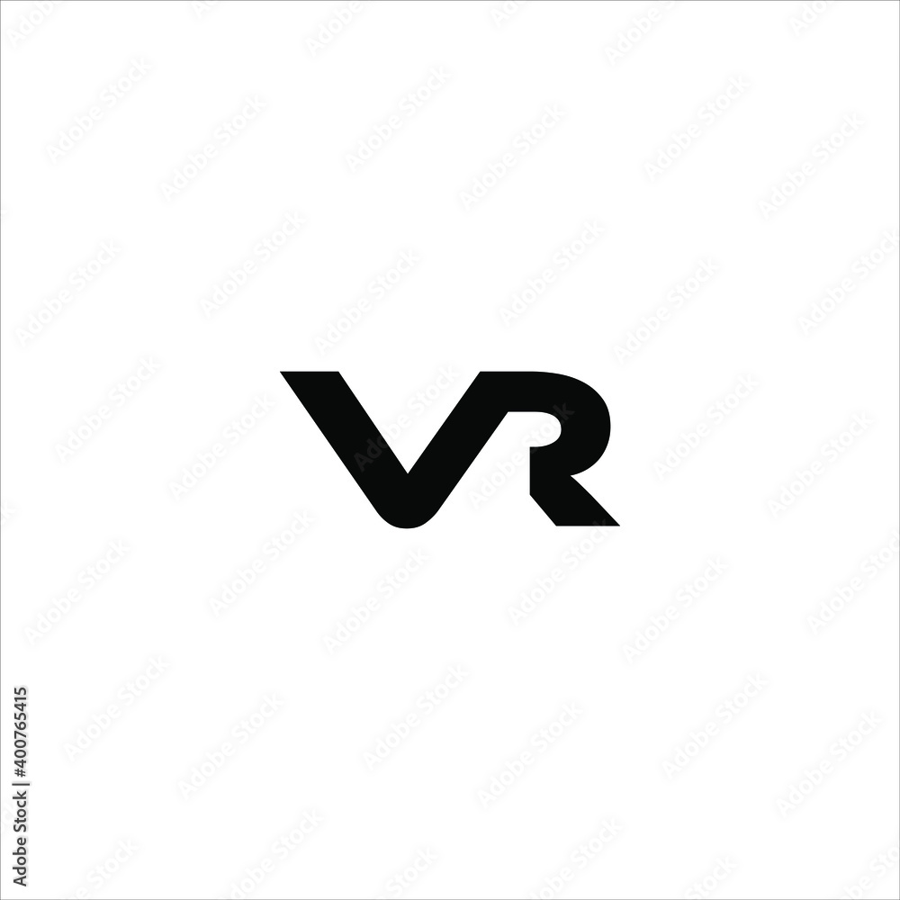 V R letter logo abstract design on white color background. vr monogram ...