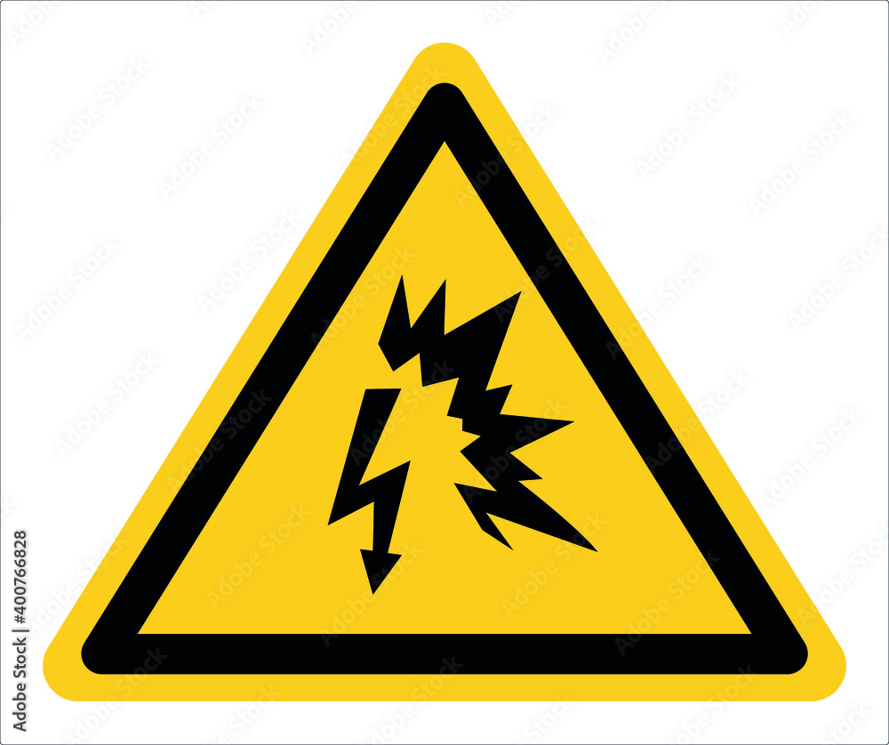 Electric arc warning sign,Draw from Vector Illustration. Stock Vector ...