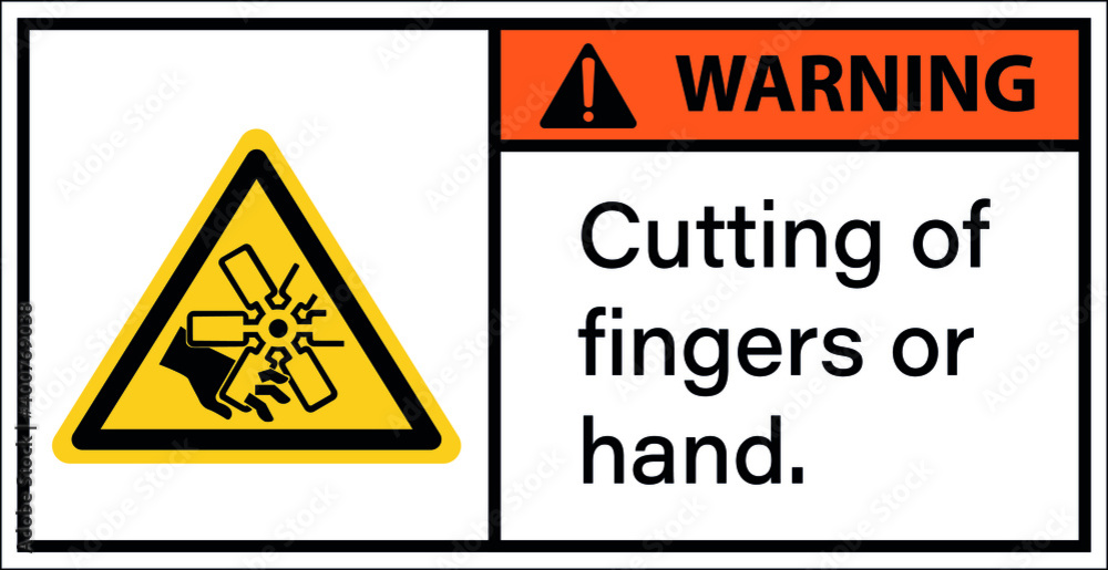 Warning cutting of fingers or hand.Draw from Vector Illustration. Stock ...