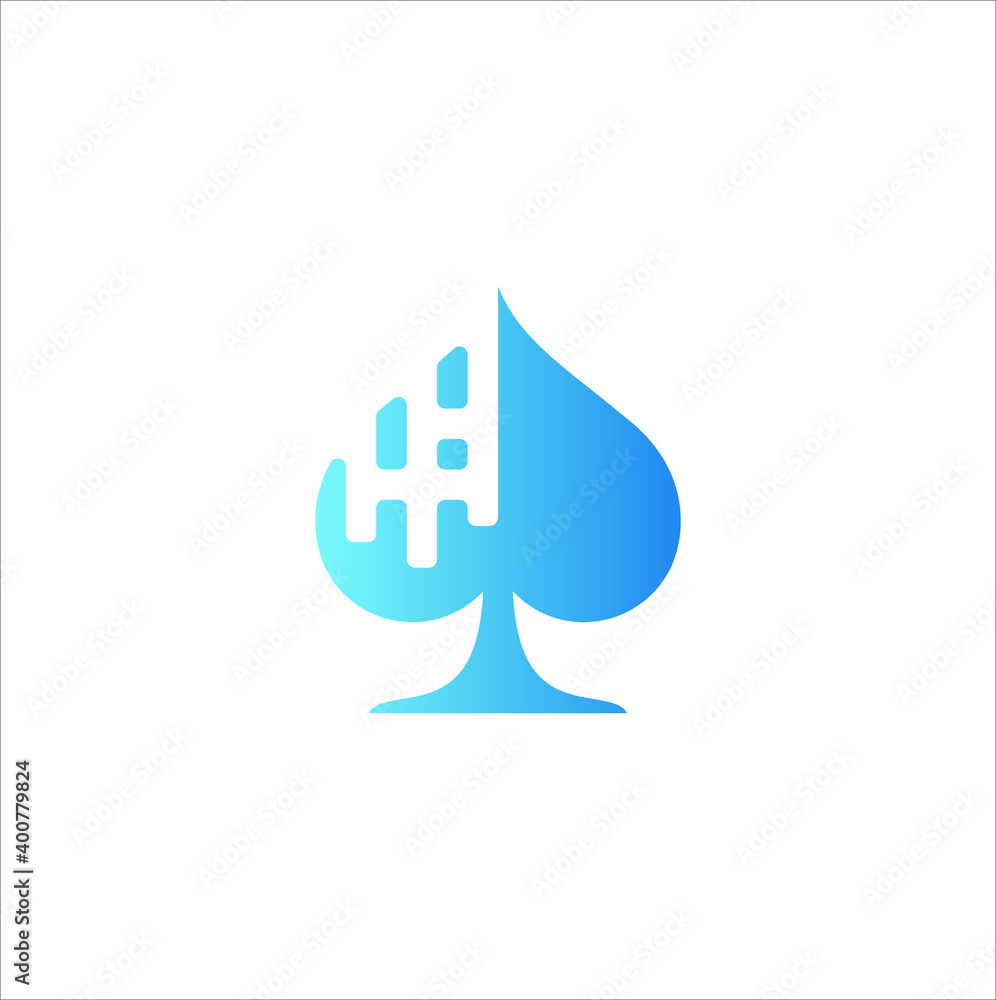 ace play card game technology modern concept logo design template Stock ...