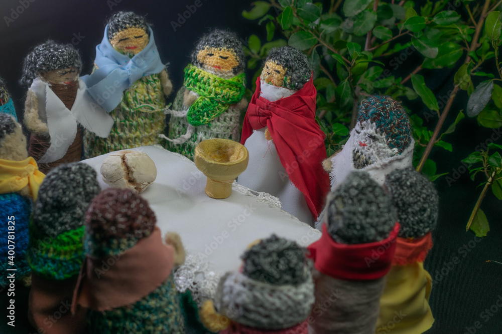 meeting at the table representing the last supper Stock Photo | Adobe Stock