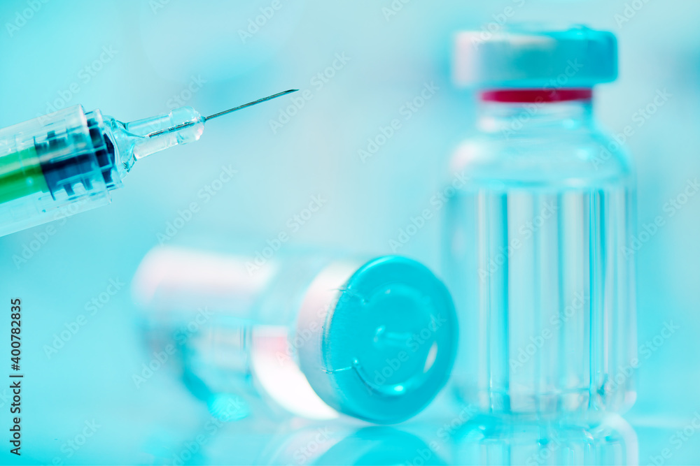 Vaccine glass bottle vials and syringe Stock Photo | Adobe Stock