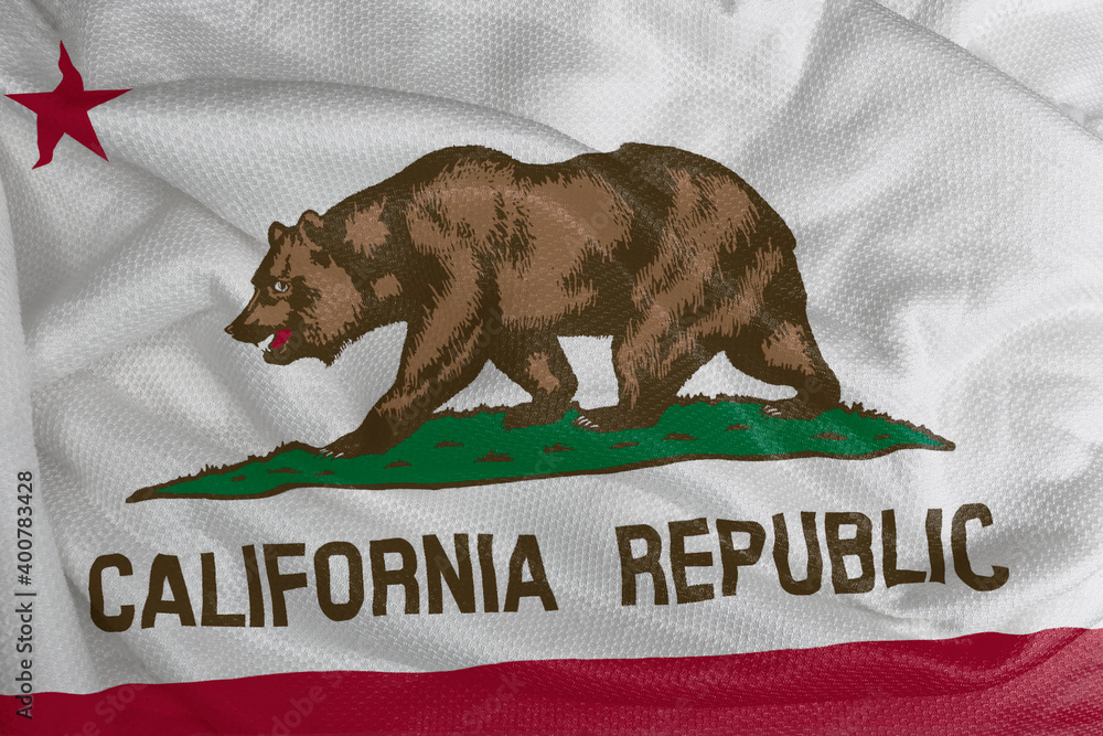 Fotografia do Stock: The California flag is a white flag with a red ...
