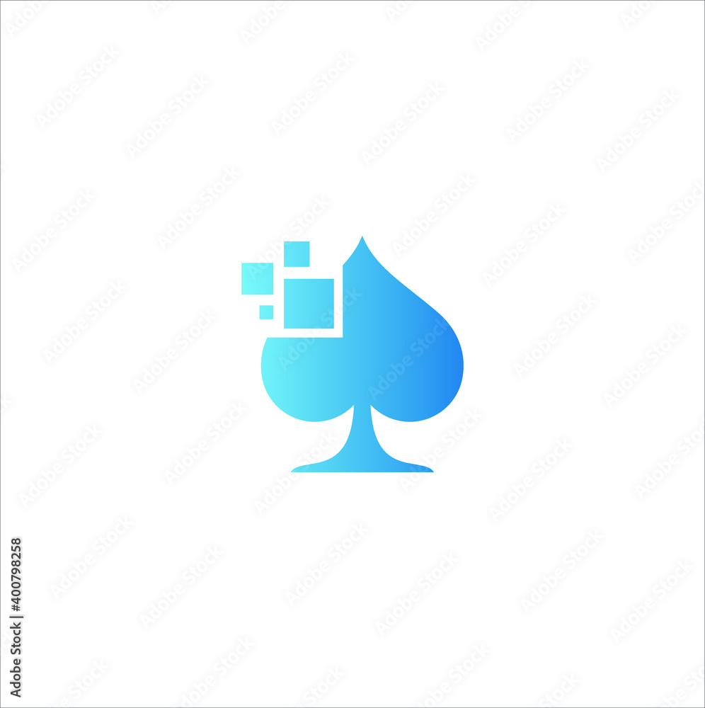 ace play card game technology modern concept logo design template Stock ...