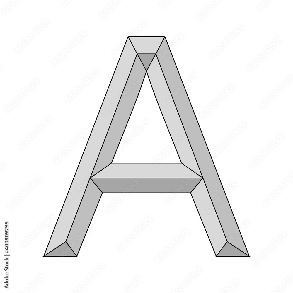 logo three dimensional letter a, vector capital first letter of the ...