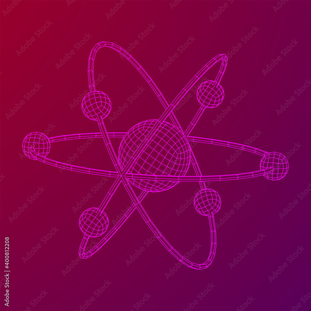 Planetary model of atom with nucleus and electrons Stock Vector | Adobe ...