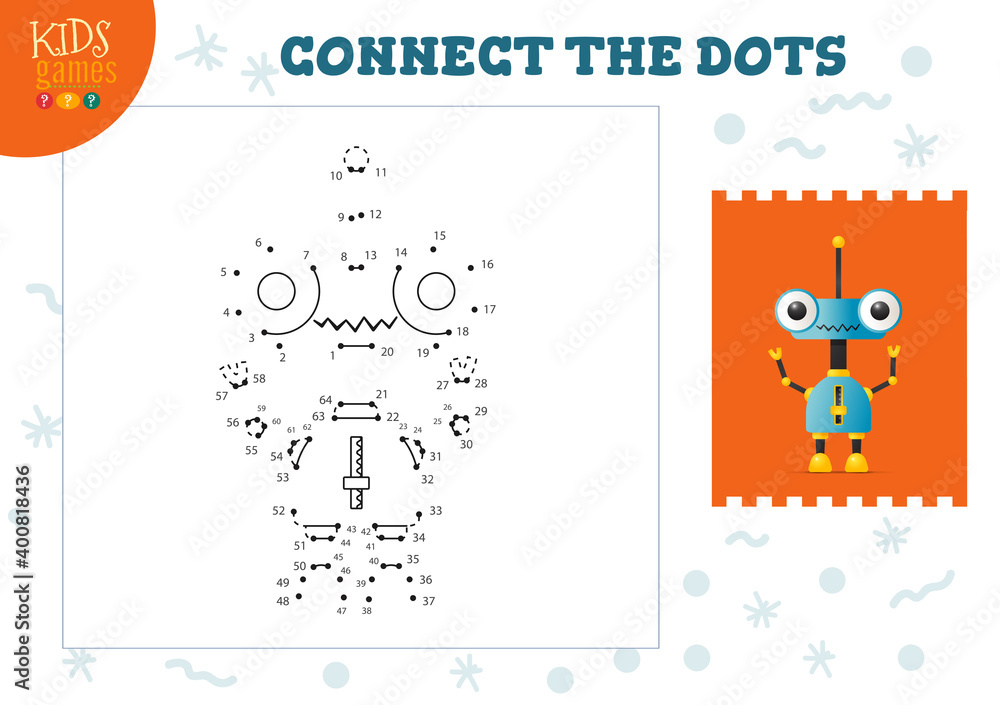Connect the dots kids mini game vector illustration. Stock Vector ...