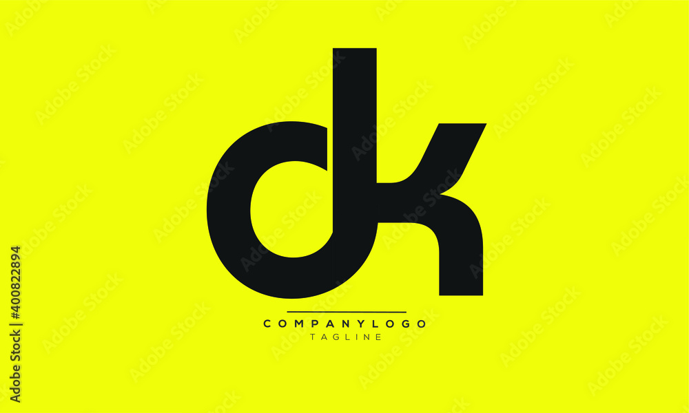 DK icon monogram letter text alphabet logo design Stock Vector | Adobe ...