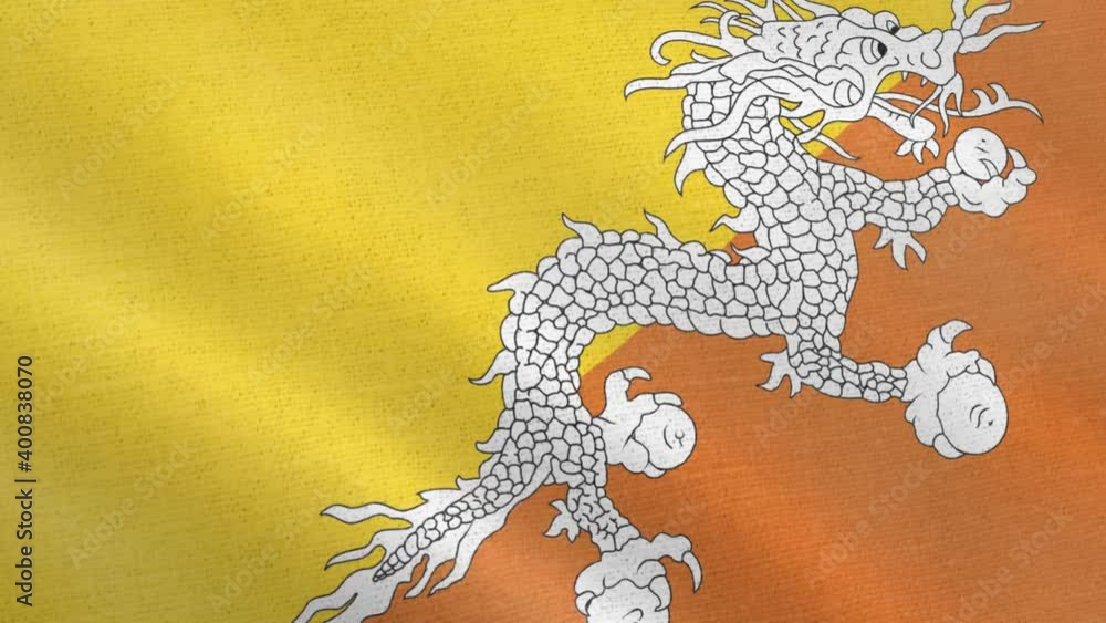 Bhutan flag wind blowing full frame background Stock Video | Adobe Stock