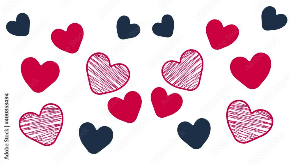 Heart Symbols. 4k Animated Video. Stock Video | Adobe Stock