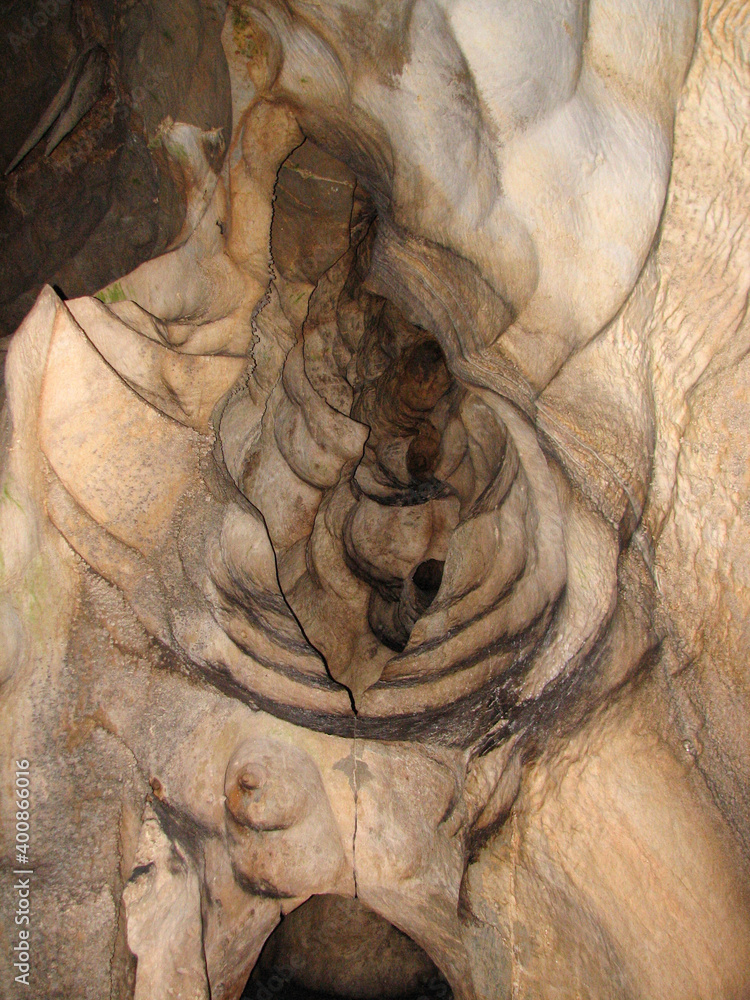 Danyang, South Korea - A formation inside Gosu Cave, a huge limestone ...