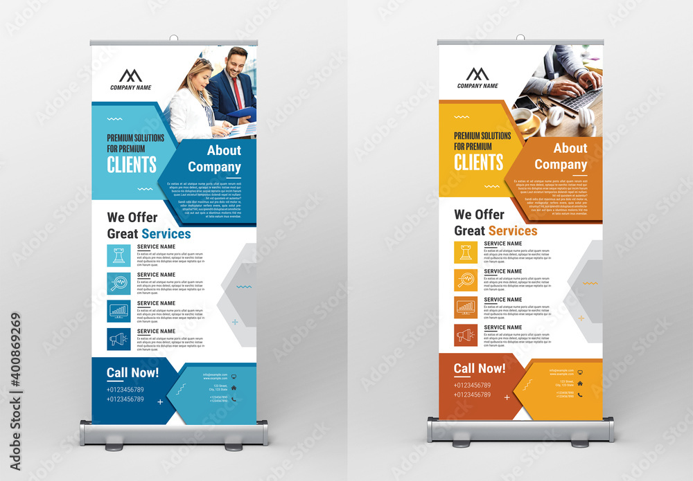 Roll-Up Banner Layout Stock Template | Adobe Stock