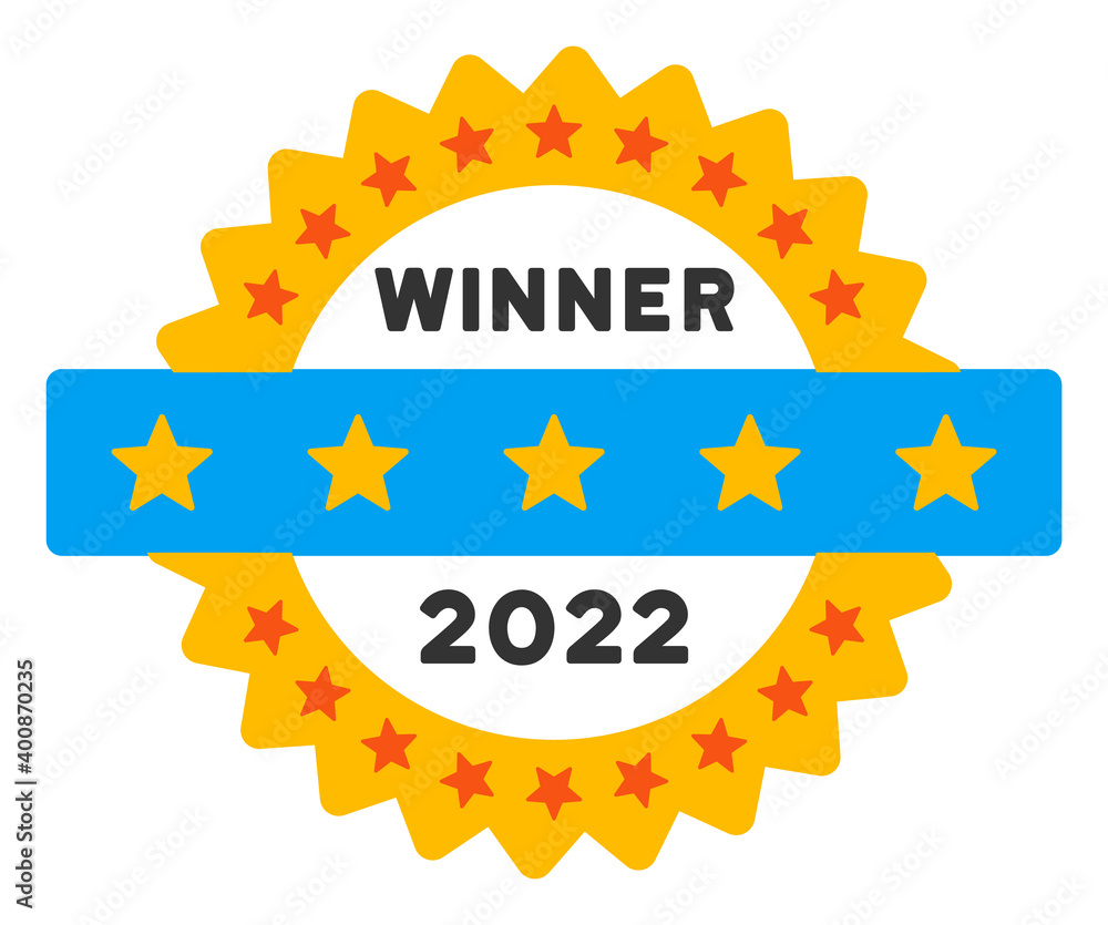 Vector 2022 winner stamp illustration. An isolated illustration on a ...