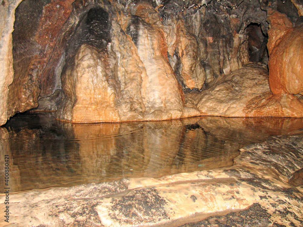 Danyang, South Korea - A formation inside Gosu Cave, a huge limestone ...