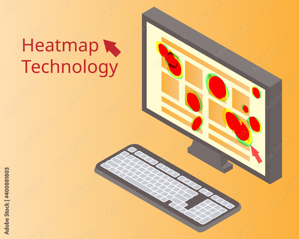 Heatmap Webpage Shows User Behavior From Laptop To Analyze Customer 