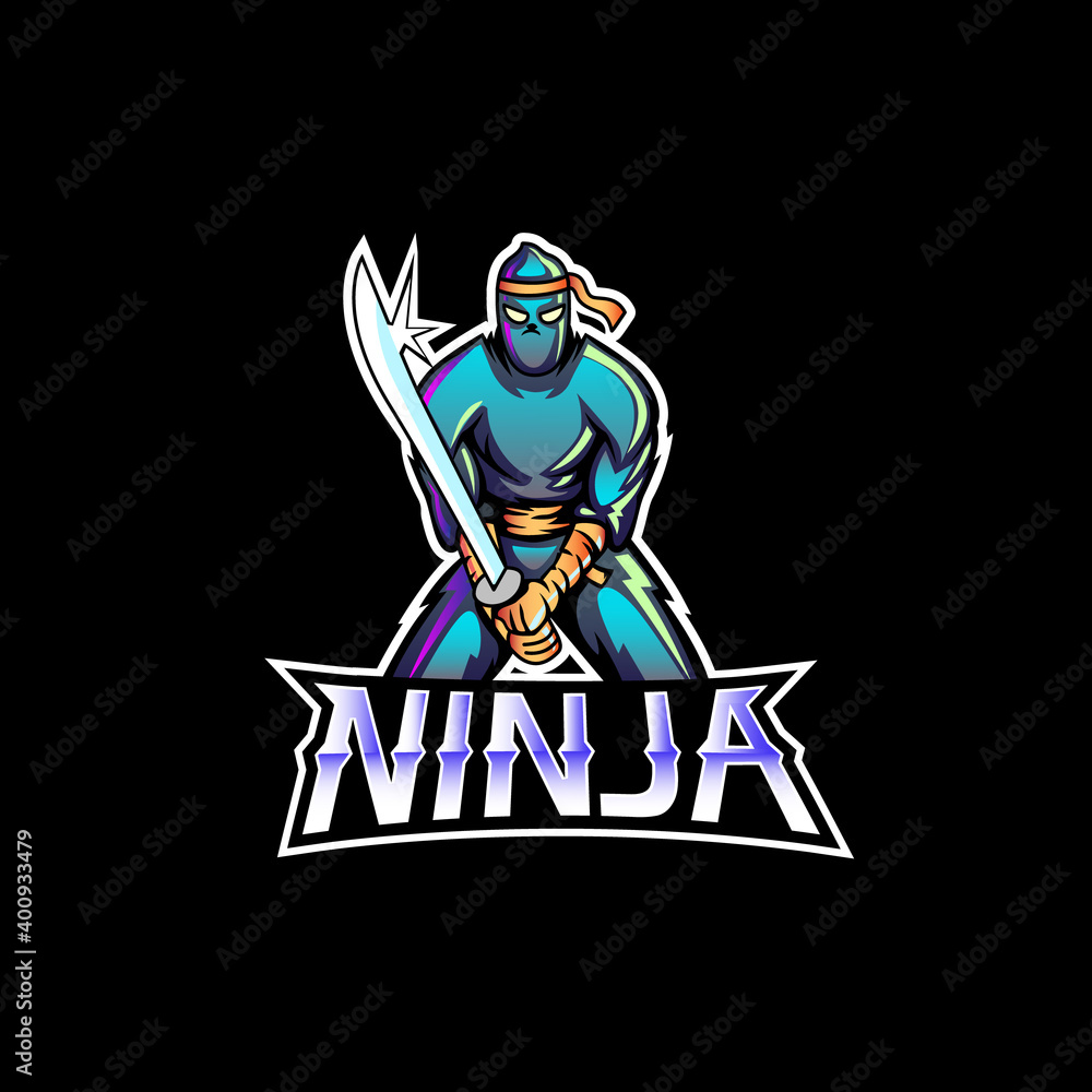 Ninja with sword mascot logo design vector Stock Vector | Adobe Stock
