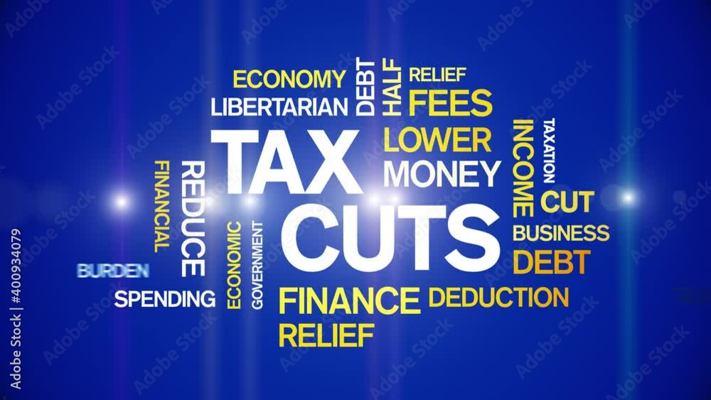4k Tax Cuts Animated Tag Word Cloud;Text Design Animation;Kinetic ...
