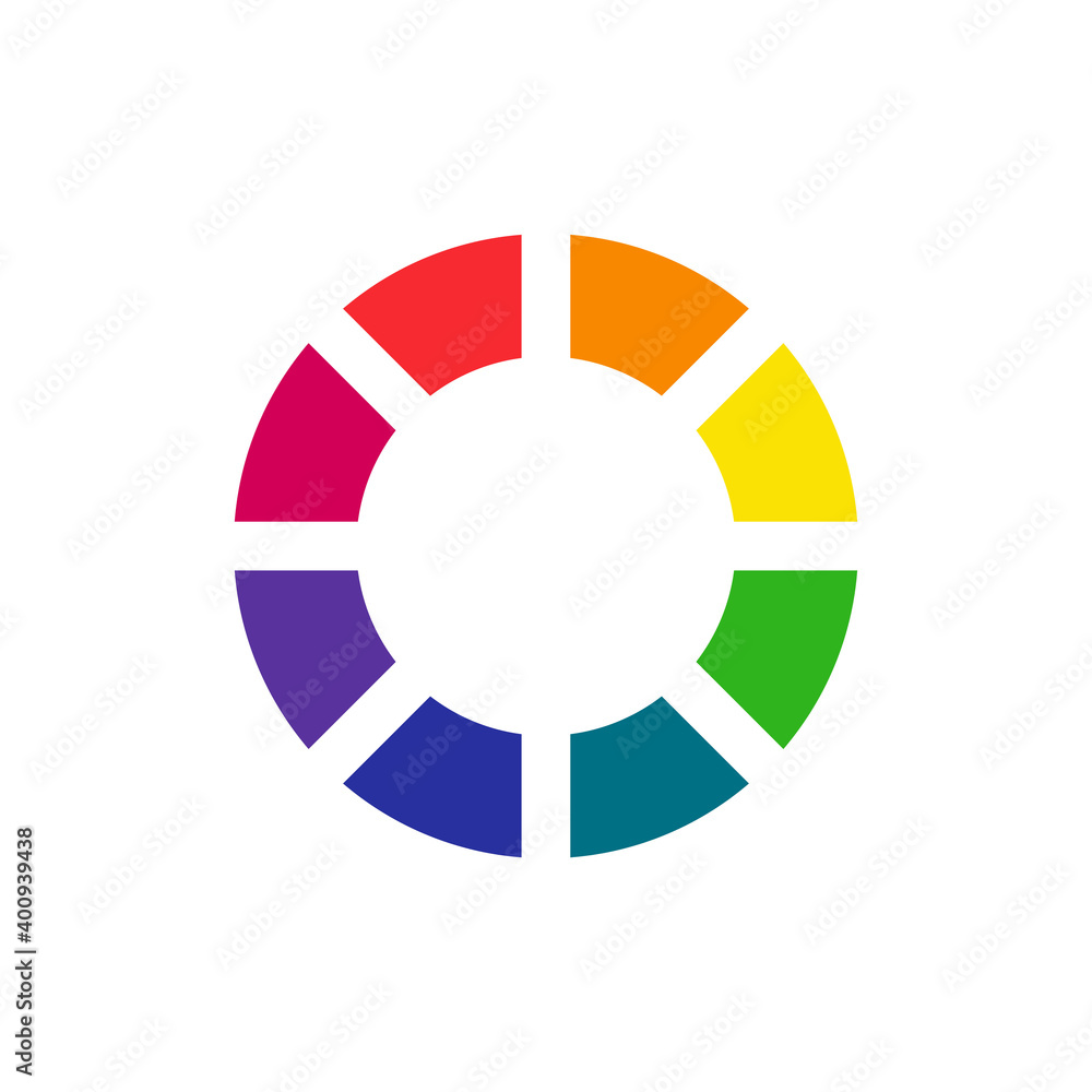 Color Wheel or Color Circle icon design isolated on white background ...