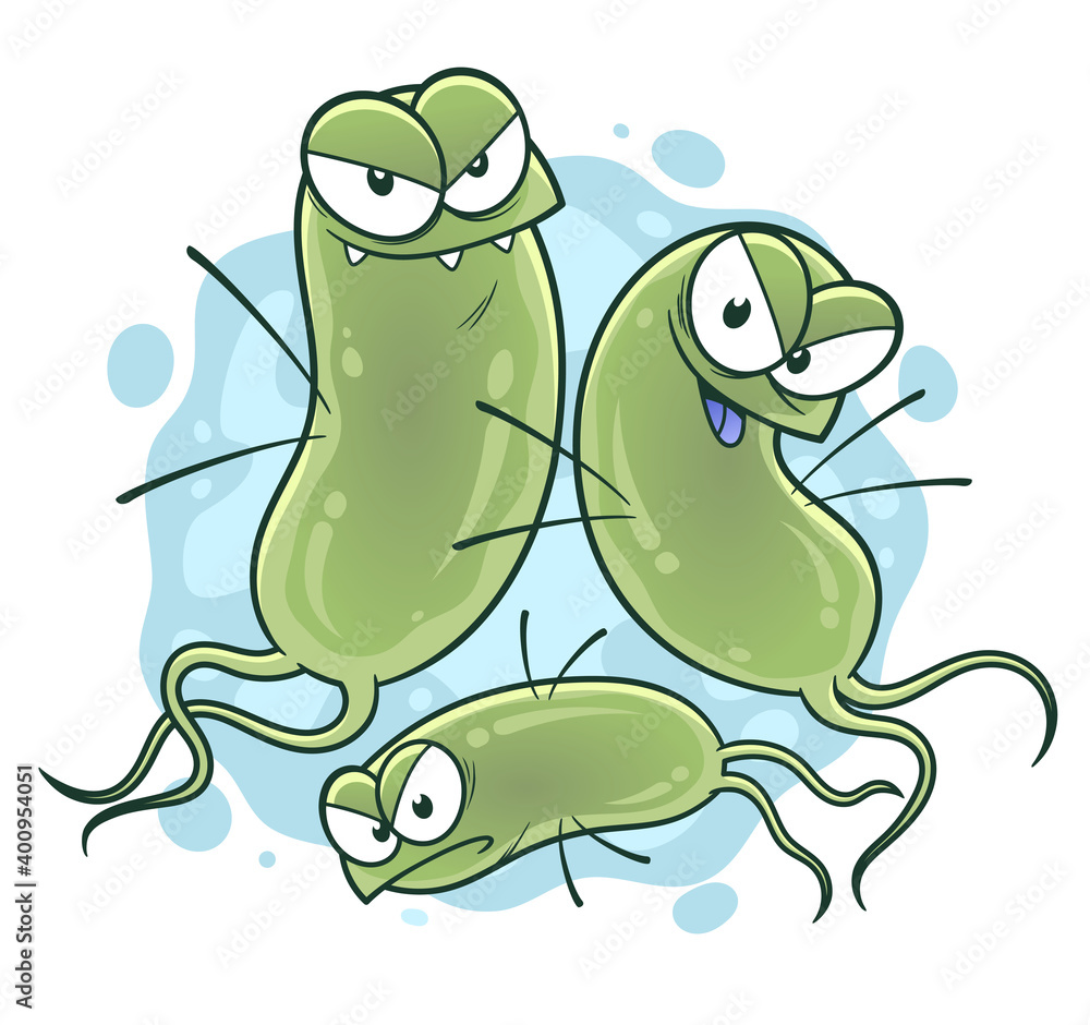 Cartoon bacteria vector illustraion Stock Vector | Adobe Stock
