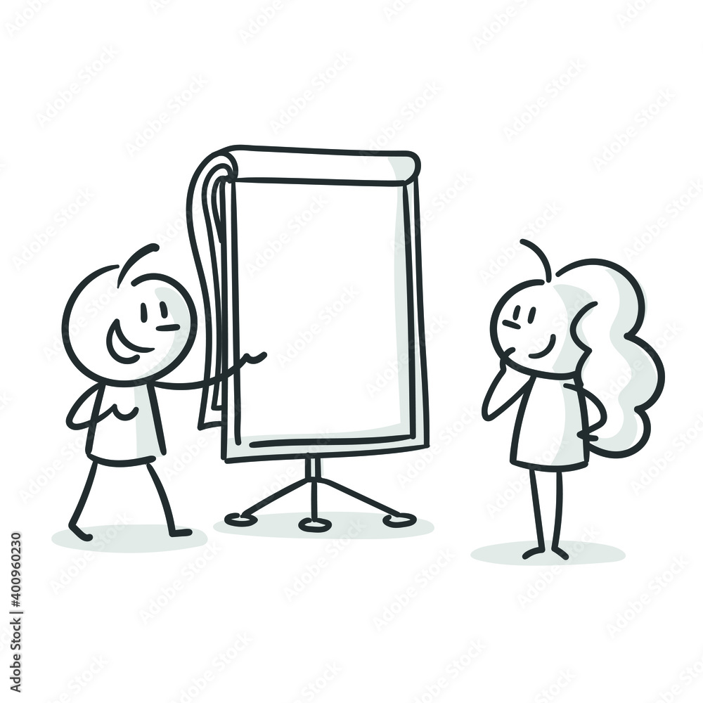 stick figures: business, start-up, presentation, workshop, school ...
