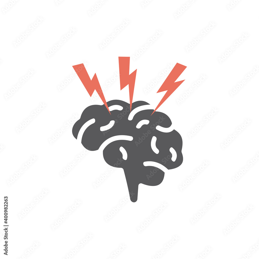Brain damage icon. Vector sign for web graphics. Stock Vector | Adobe Stock
