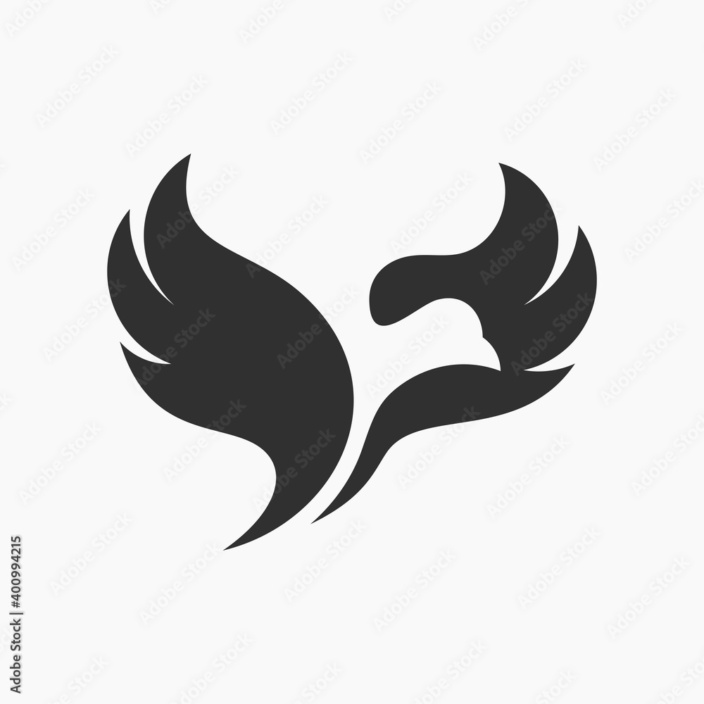bird logo vector, bird in negative space logo Stock Vector | Adobe Stock