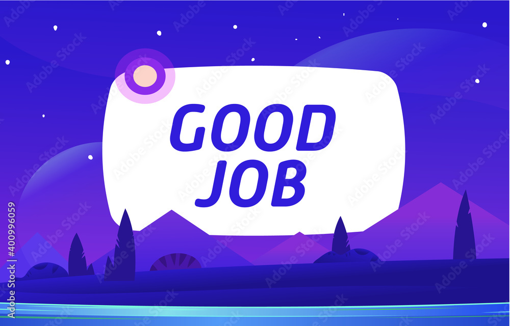 GOOD JOB Vector night environment with sky clouds. Moonlight. Stock ...