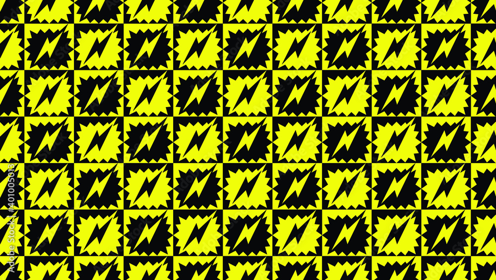 Vector Illustration of Pattern Design Wallpaper in Black and Yellow ...