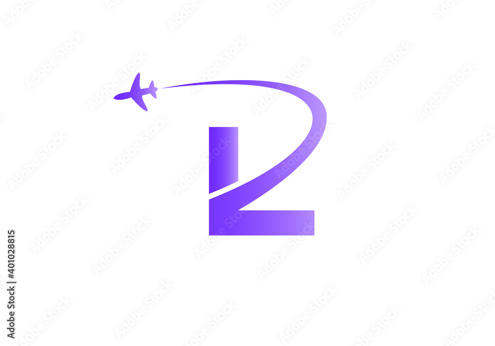 Air Travel Logo Design with L letter. L letter Concept air plane and ...