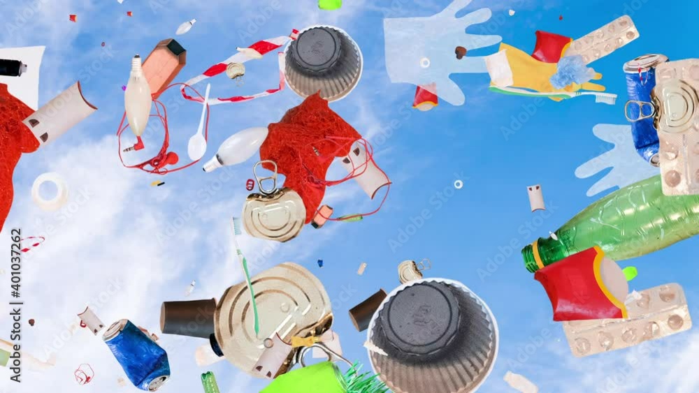 Domestic waste environmental pollution concept. Separate collection and ...