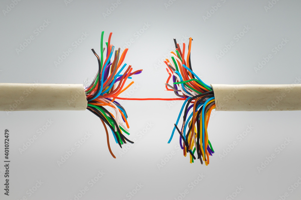 The stranded cable is damaged. Very slow internet connection. Stock ...