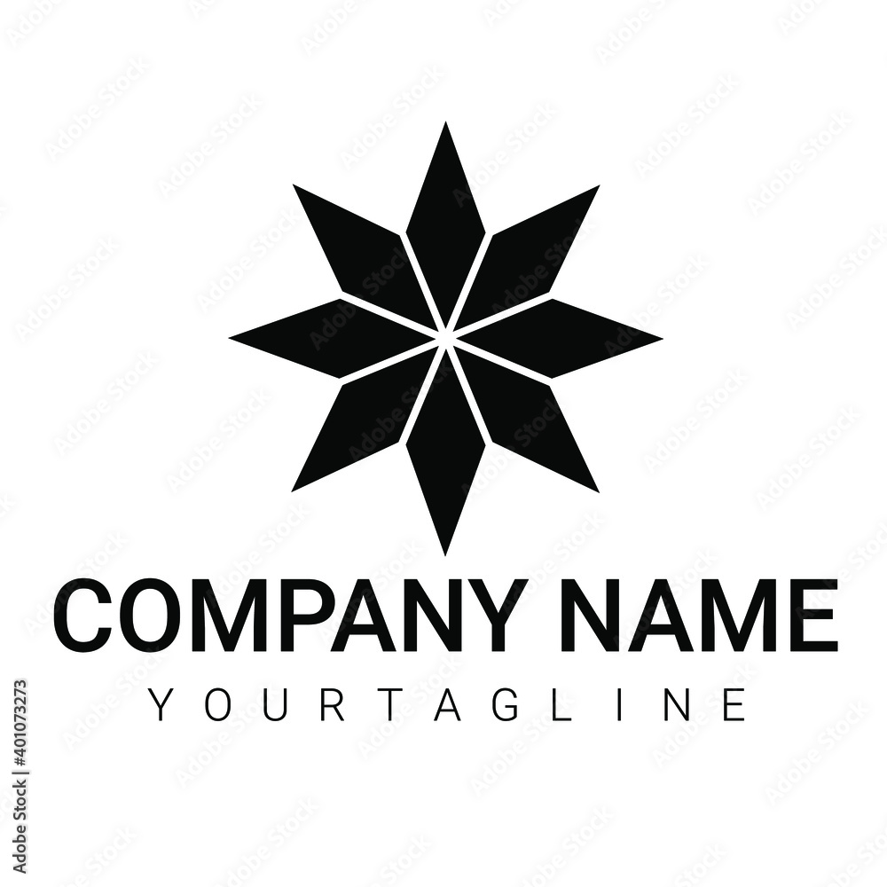 Eight-pointed star logo vector eps png files isolated on white ...