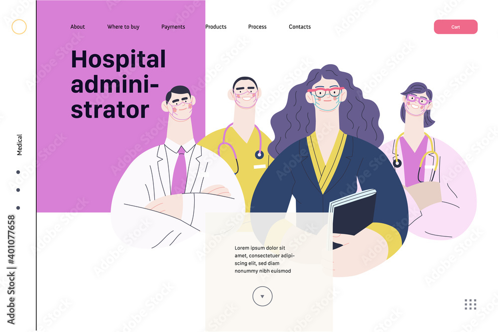 Medical insurance illustration -hospital administrator -modern flat ...