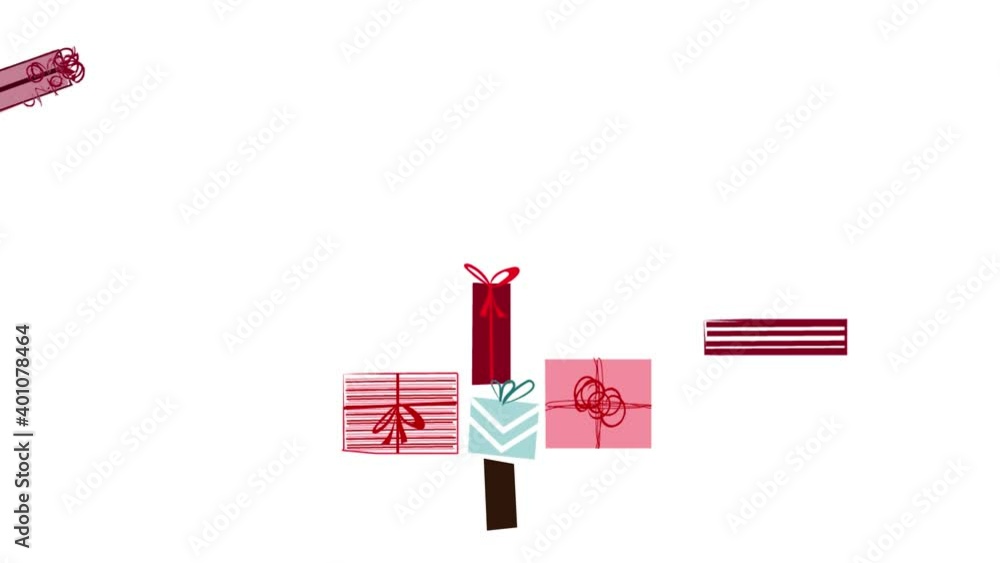 Christmas gift tree holiday illustrated animation. Merry Christmas ...