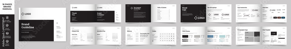 Landscape Brand Manual Template, Simple style and modern layout Brand ...