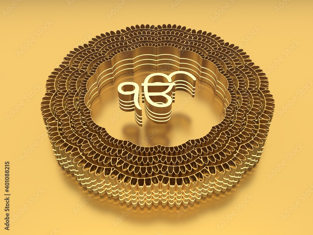 Ik Onkar 3d Sikh symbol khanda sahib Ek Onkar 3d rendering golden ik ... Ik Onkar 3d Sikh symbol khanda sahib Ek Onkar 3d rendering golden ik ...