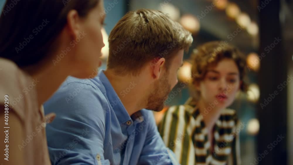 Young people conferring in office. Business team conferring in meeting ...