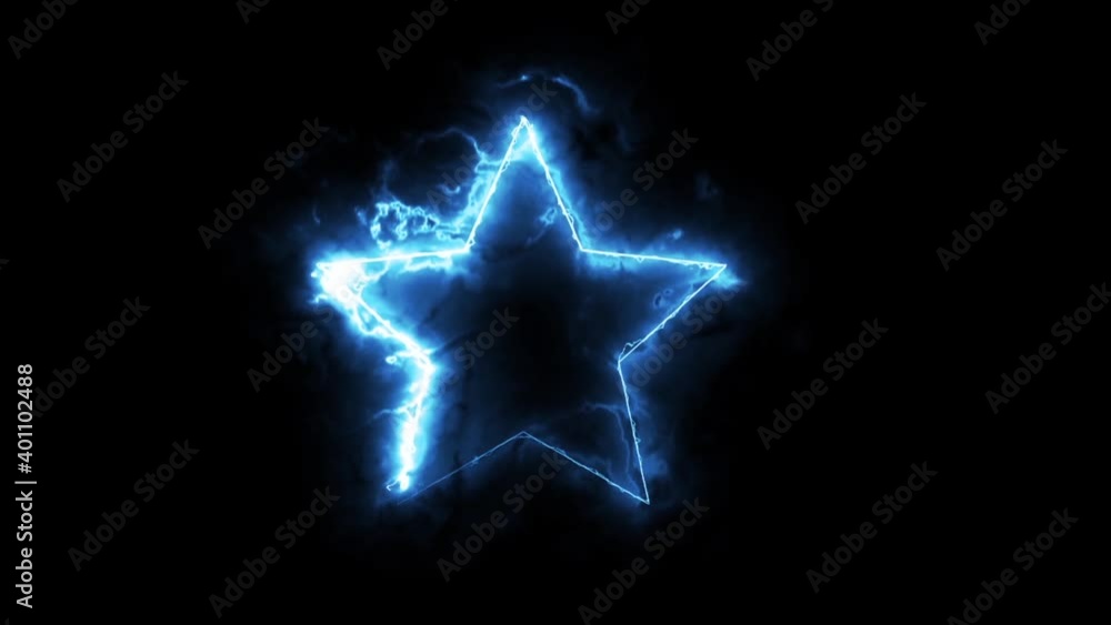 Glowing blue star on black background Stock Video | Adobe Stock