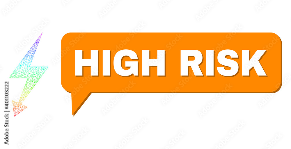 High Risk and electric strike vector. Rainbow colorful net electric ...