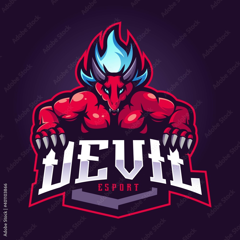Devil mascot esport logo design vector with modern illustration concept ...