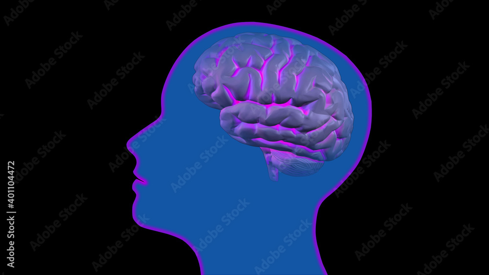 Brain fog clouds . Clear , subtle mist in head. 3d rendering ...