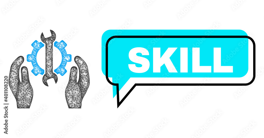 Chat Skill blue bubble message and wire frame repair service. Frame and ...