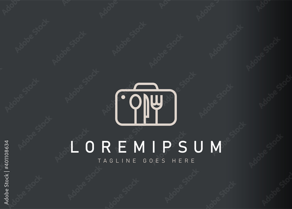 Cooking job logo design. Vector illustration of cutlery and briefcase ...