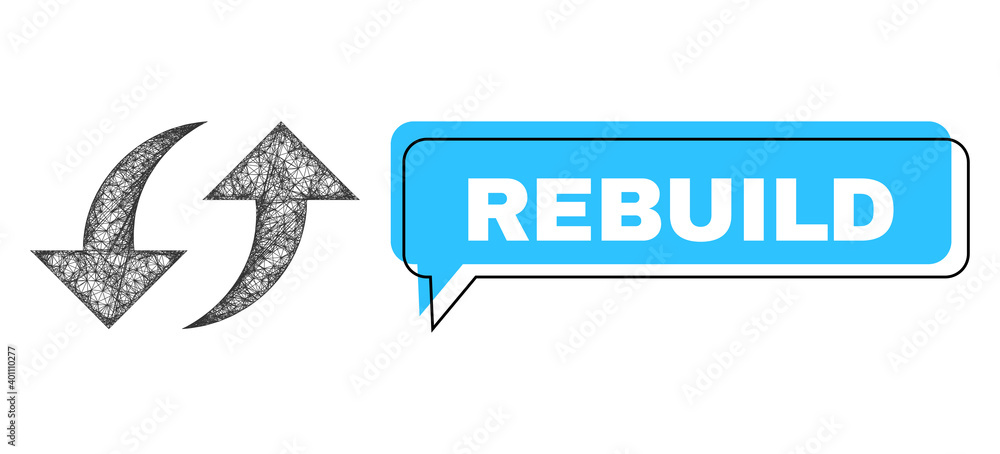 Conversation Rebuild blue cloud message and net mesh exchange arrows ...