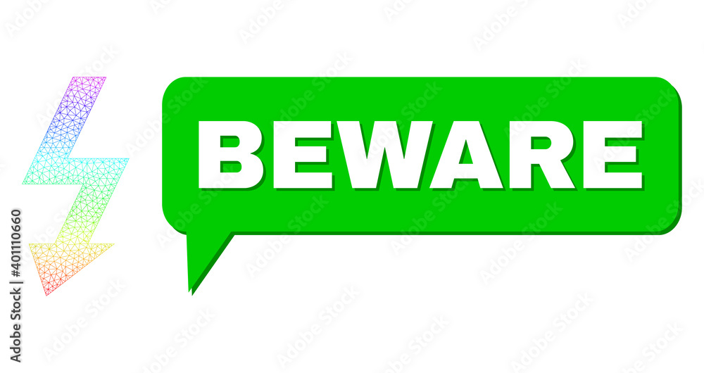 Beware and high voltage vector. Spectrum colored net high voltage, and ...