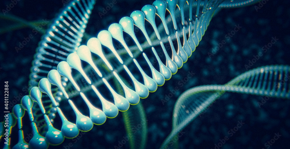 DNA Doppelhelix Protein unter dem Mikroskop - 3D Visualisierung Stock ...