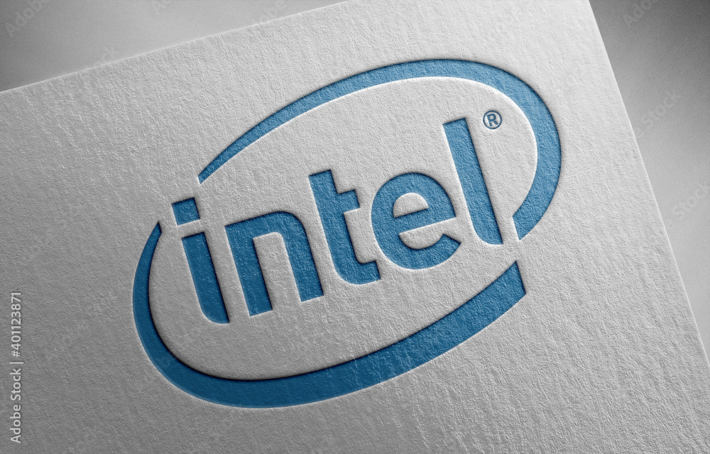 intel_1 on paper texture Stock Illustration | Adobe Stock