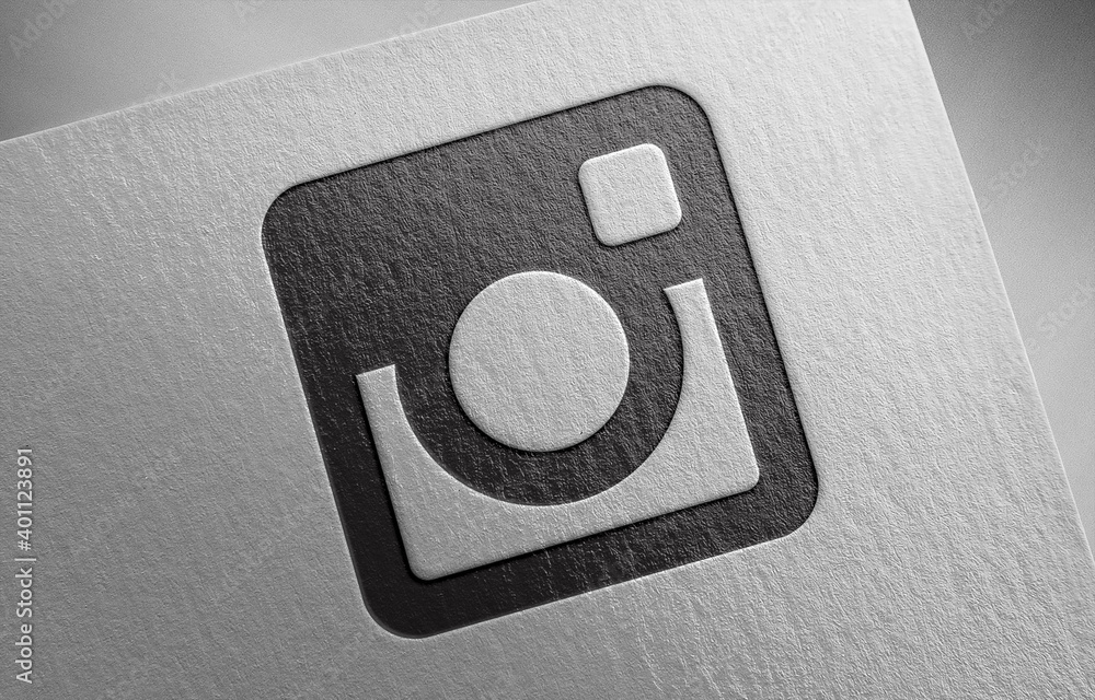 Instagram logo icon paper texture illustration Stock Photo | Adobe Stock